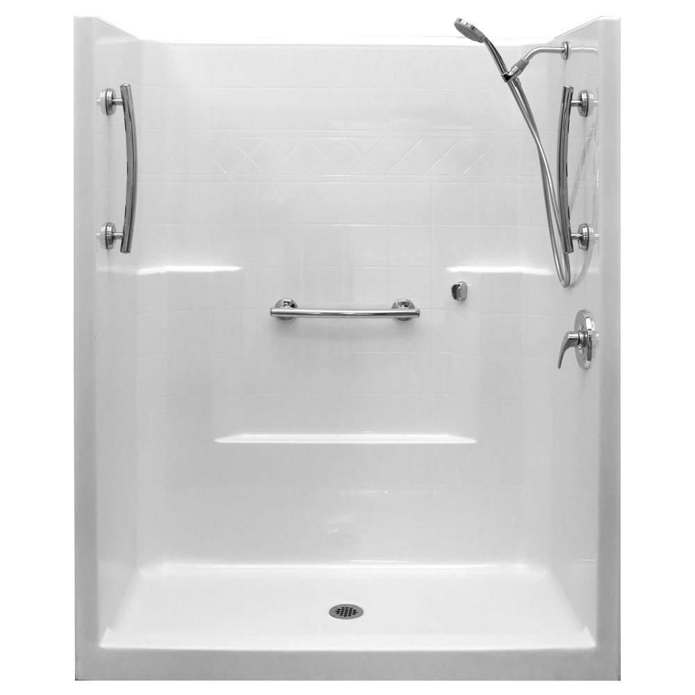 Ella Ultimate-SA 33 in. x 60 in. x 77 in. 1-Piece Low Threshold Shower ...