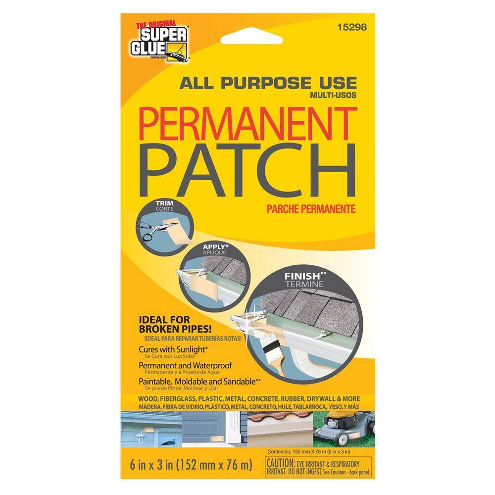 Super Glue 6 in. x 3 in. All Purpose Use Permanent Patch (Pack-12 ...