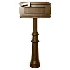 Lewiston Black Decorative Post Mounted Mailbox System with Non-Locking ...