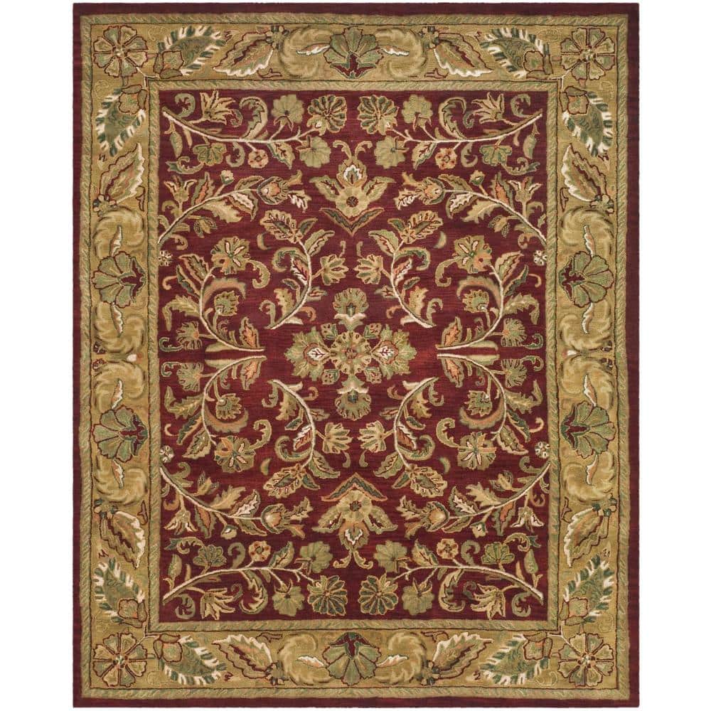 SAFAVIEH Heritage Red/Gold 6 ft. x 9 ft. Antique Floral Border Area Rug ...