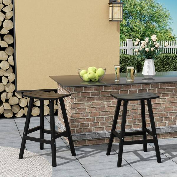 WESTIN OUTDOOR Franklin Black 29 in. Poly HDPE Fade Resistant Outdoor ...