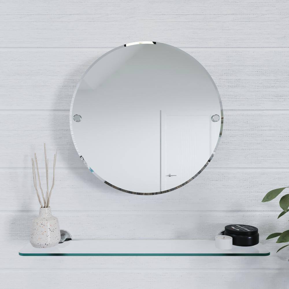 Croydex Metra 18 in. W x 18 in. H Round Frameless Wall Mounted Flexi ...