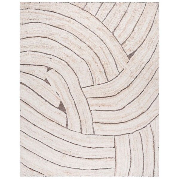 SAFAVIEH Casablanca 8 ft. x 10 ft. Natural/Beige Abstract Swirls Area ...