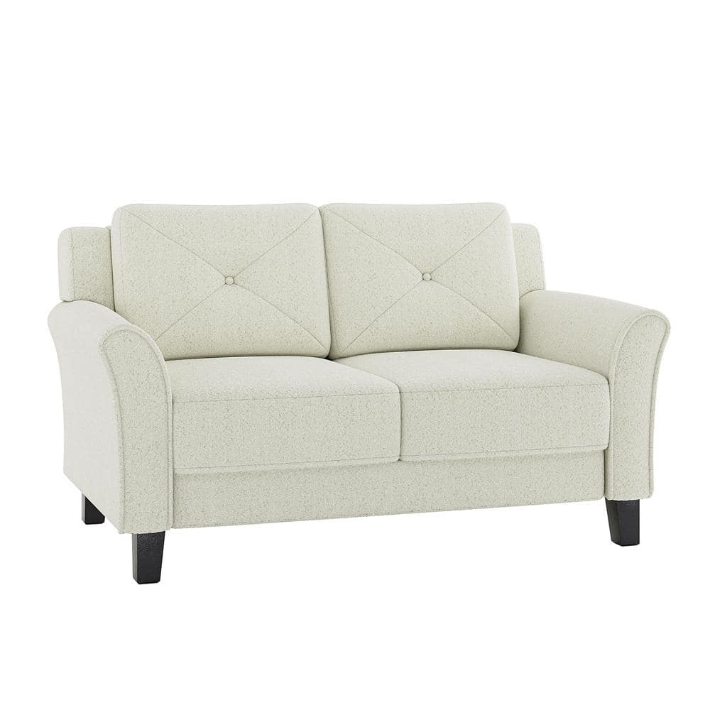 JAYDEN CREATION Winston Ivory Modern 57 in. Flared Arm Polyester ...