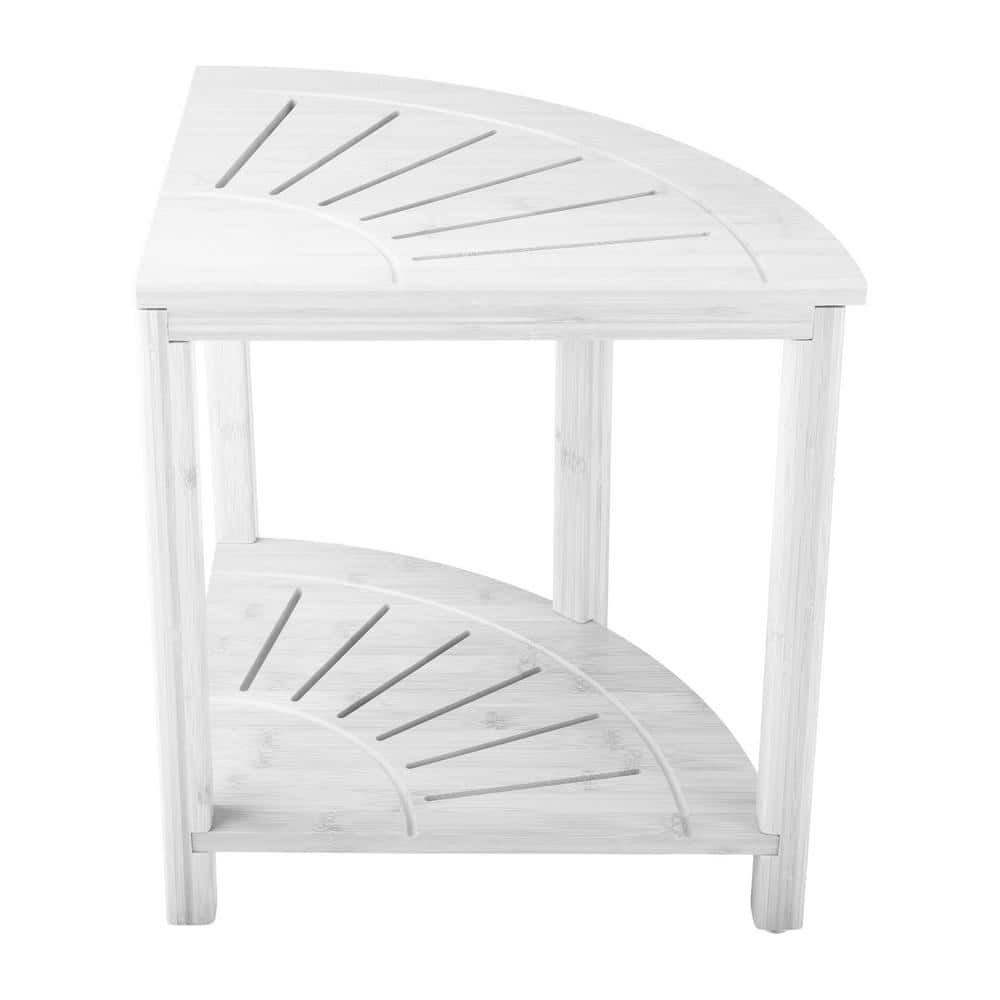 Lavish Home 15.5 in. Freestanding Corner Shower Bench-Water Resistant ...