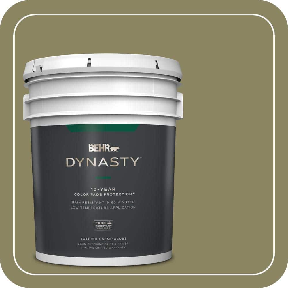 BEHR DYNASTY 5 gal. #S350-5 Green Scene Semi-Gloss Exterior Stain ...