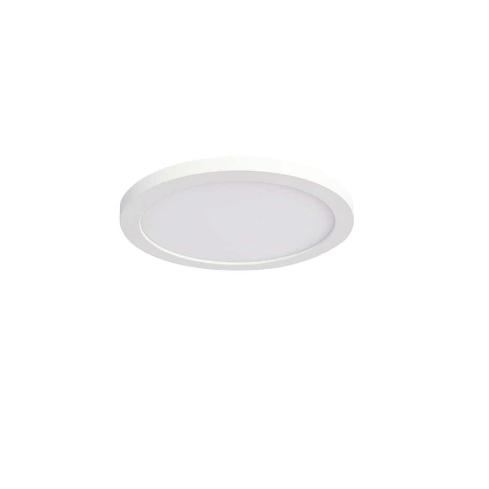Lecoht 9 in. White Flushmount with Plastic Shade and Integrated LED ...