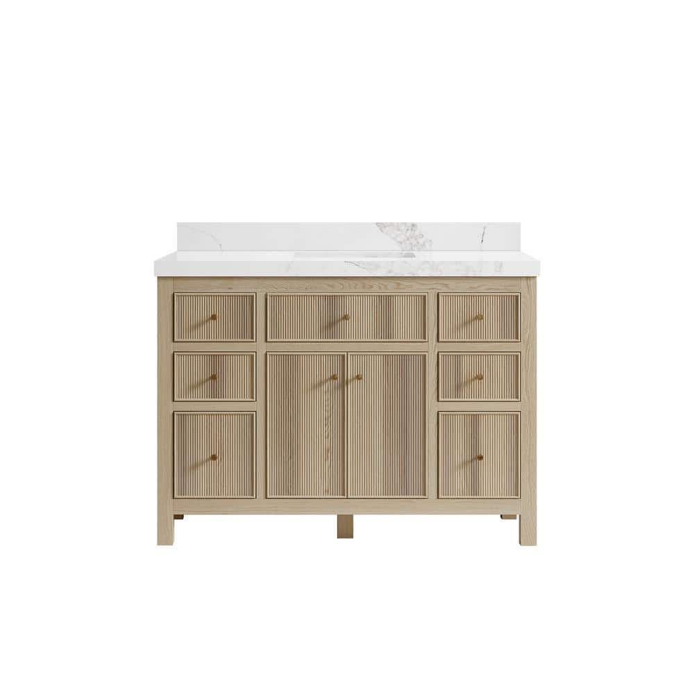 Willow Collections Sonoma Oak 48 in. W x 22 in. D x 36 in. H Bath ...