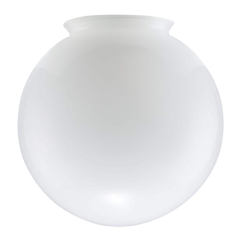 PRIVATE BRAND UNBRANDED 6 in. White Opal Glass Globe Shaped Replacement ...