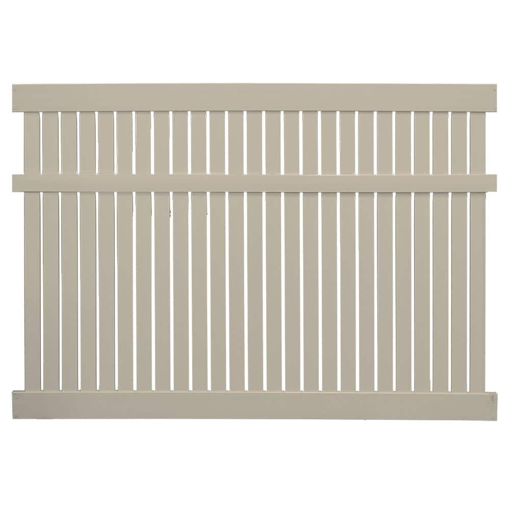 Weatherables Huntington 6 ft. H x 6 ft. W Khaki Vinyl Semi-Privacy ...