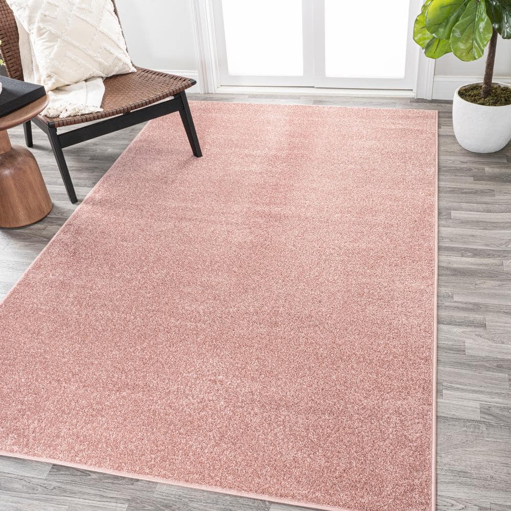 JONATHAN Y Haze Solid Low-Pile Pink 6 ft. x 9 ft. Area Rug SEU100P-6 ...