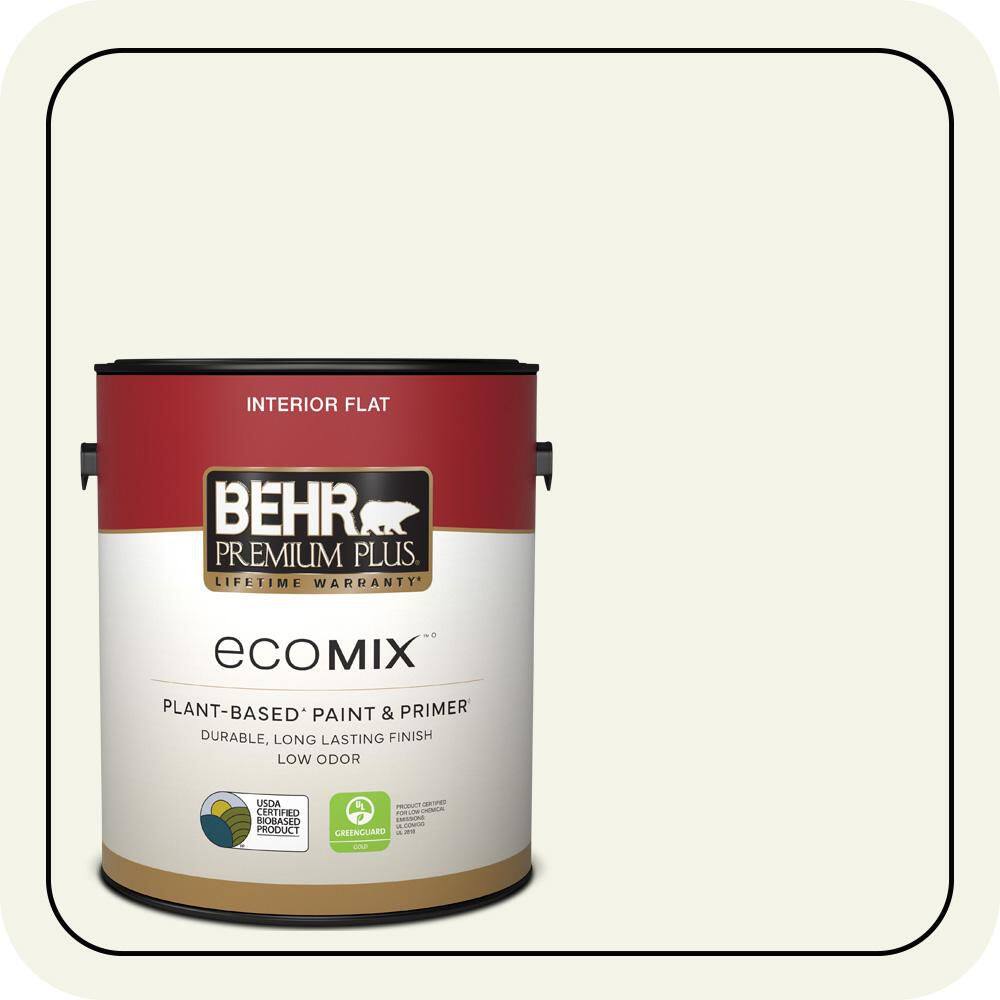 BEHR PREMIUM PLUS 1 gal. #W-F-700 Moon Rise Flat EcoMix Plant-Based ...