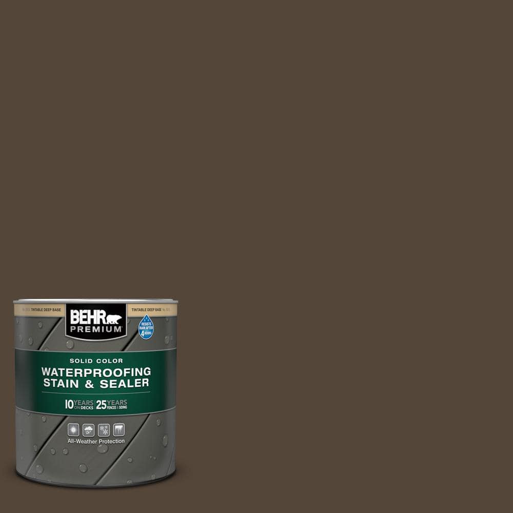 BEHR PREMIUM 1 qt. #780B-7 Bison Brown Solid Color Waterproofing ...