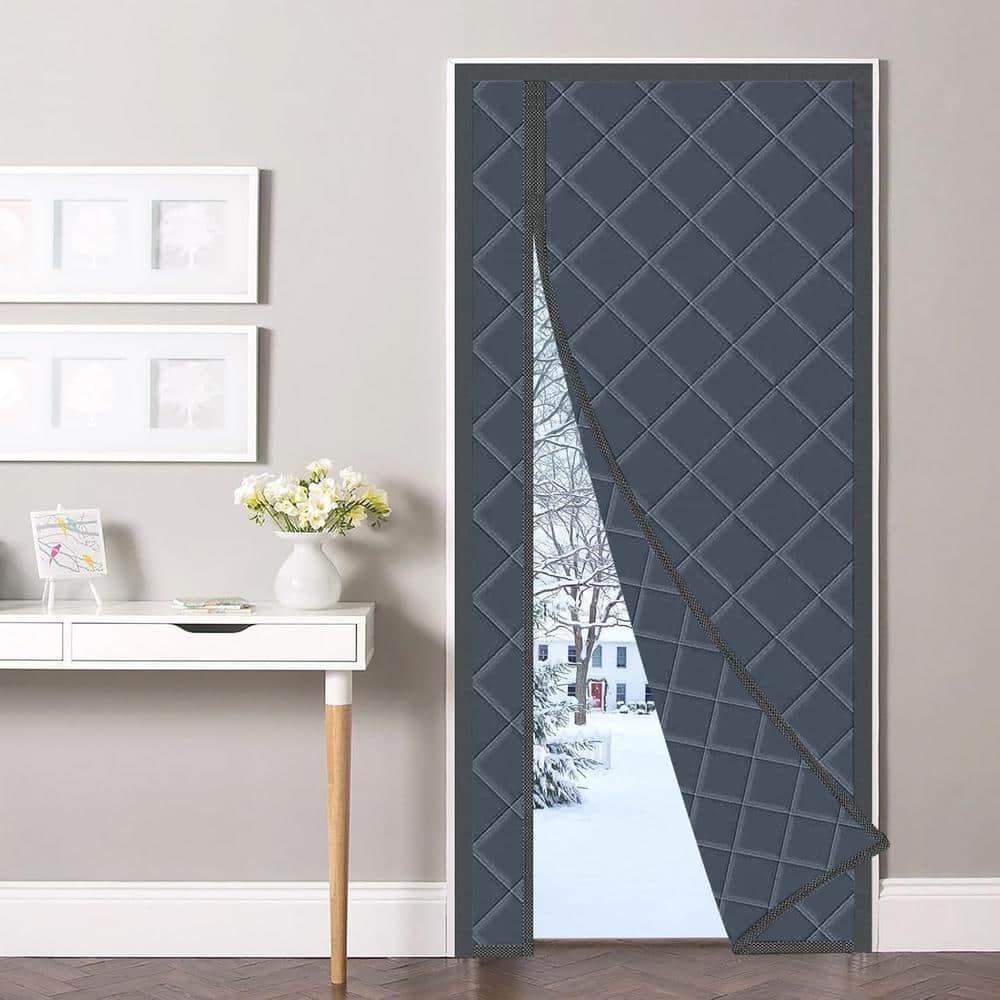 Wellco 39 in. x 82 in. Gray Plastic Thermal Insulated Magnetic Door ...