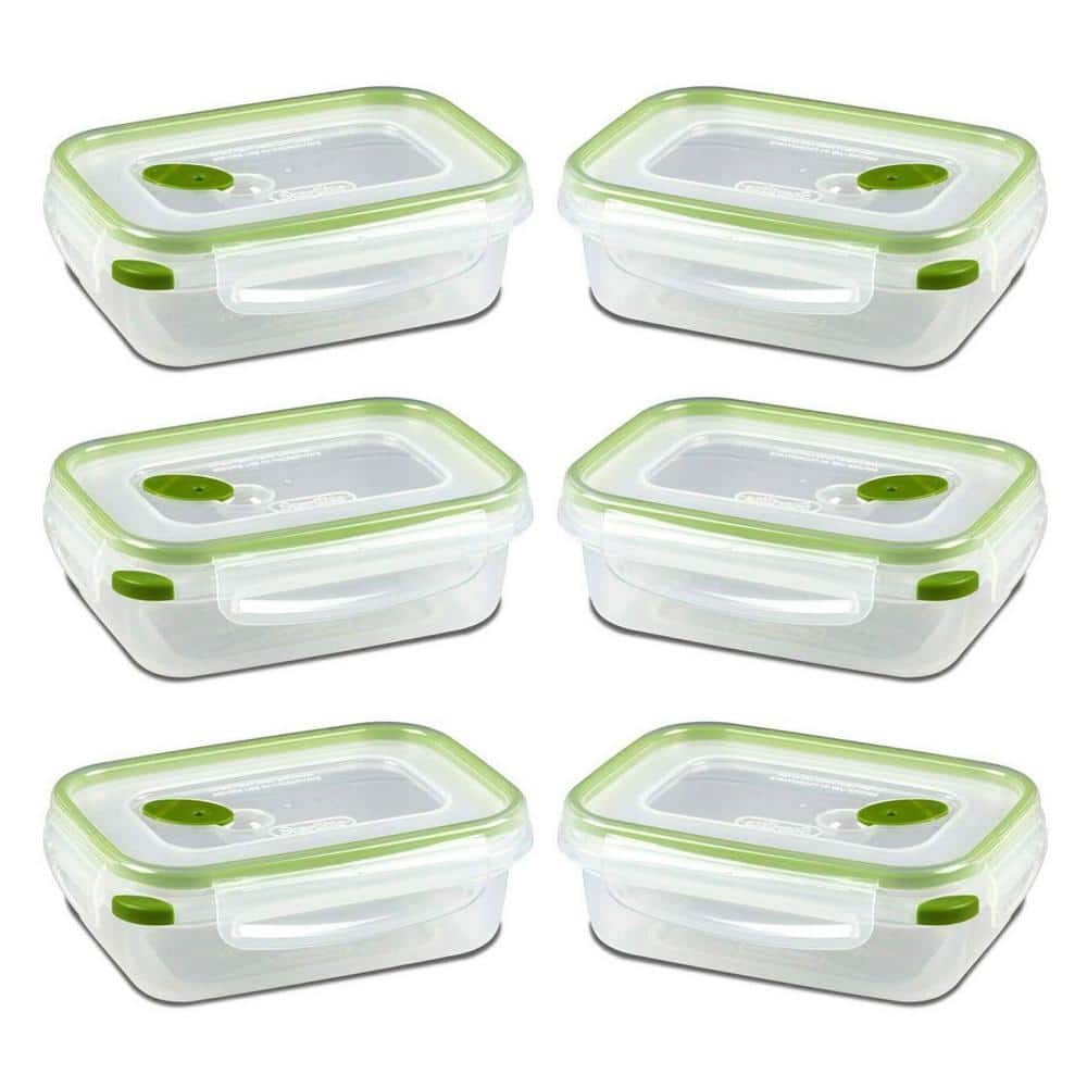 Sterilite 3.1 Cup Rectangle Ultra-Seal Food Storage Container, Green (6 ...