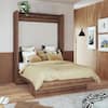 Oakland Living Easy-Lift Brown Wood Frame Queen Murphy Bed with Shelf ...