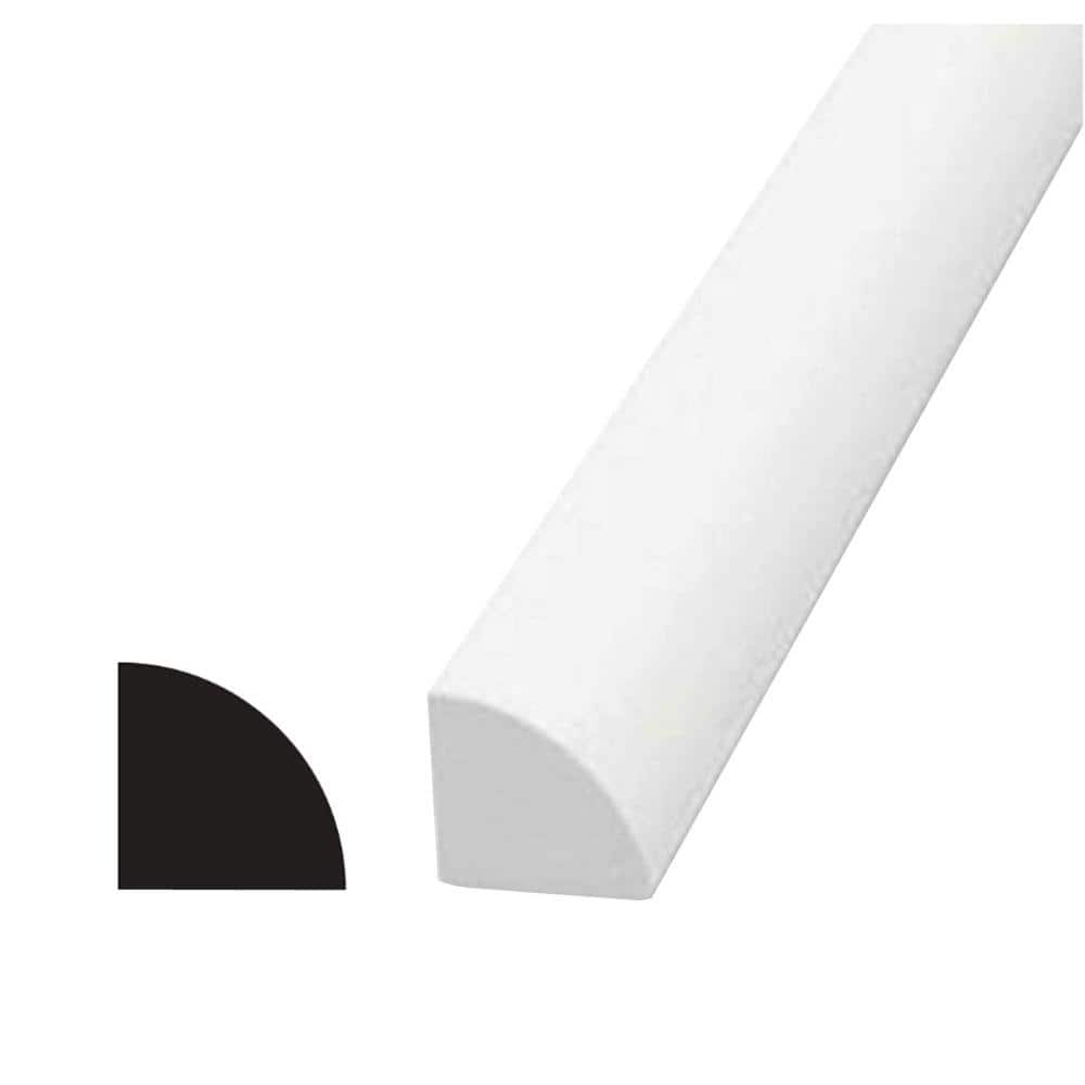 Royal Mouldings WM 108 1/2 in. x 1/2 in. x 144 in. Vinyl Quarter Round ...