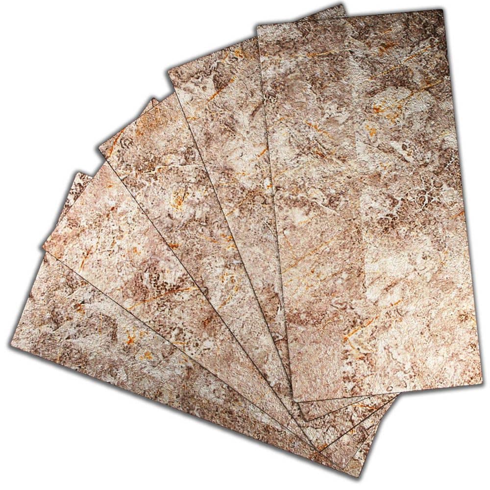 Yipscazo Subway Collection Mudstone Brown 8 in. x 4 in. PVC Peel and ...