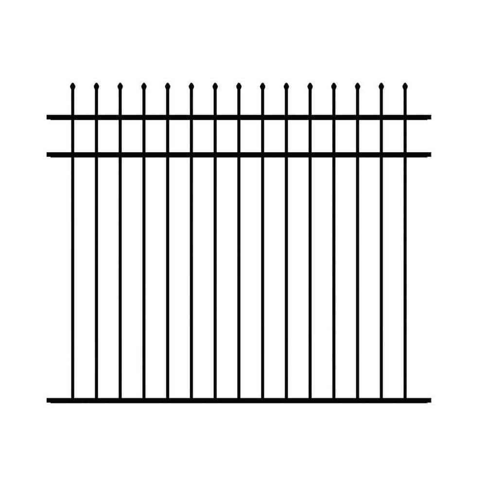 FORGERIGHT 5 ft. H x 6 ft. W Osprey Black Aluminum Fence Panel 881775 ...