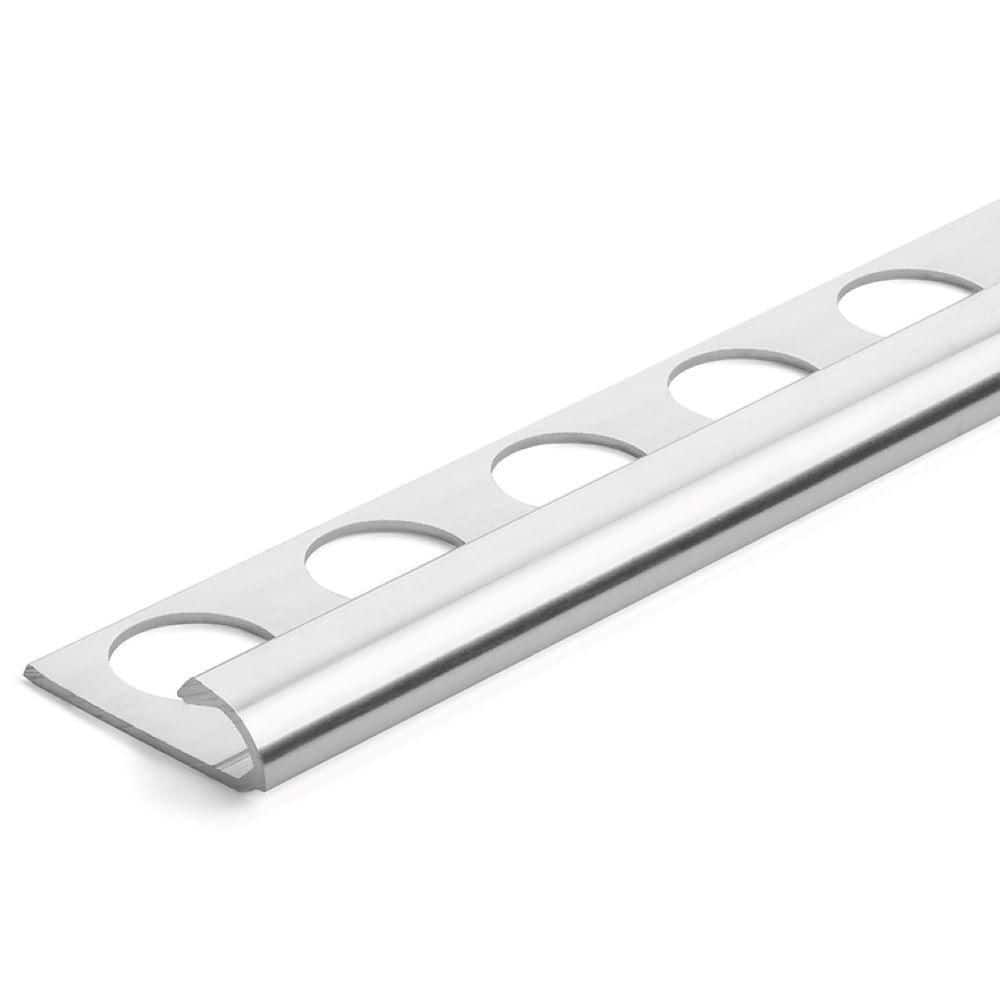 TrimMaster Chrome 5/16 in. x 98 1/2 in. Aluminum Bullnose Tile Edging ...