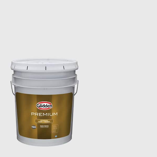 Glidden Premium 5 gal. PPG1043-1 Snowbank Satin Exterior Latex Paint ...