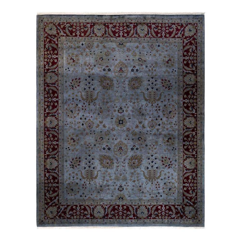 Chloe & Olivia Home Fine Vibrance Gray 8 ft. x 10 ft. Solid Wool Indoor ...