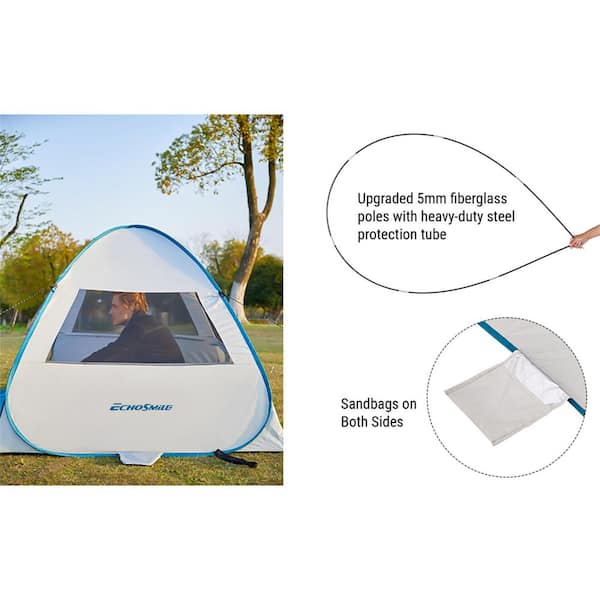 EchoSmile Dark Blue 4-Person Nylon Dome Tent TER-LTT200WTA - The Home Depot