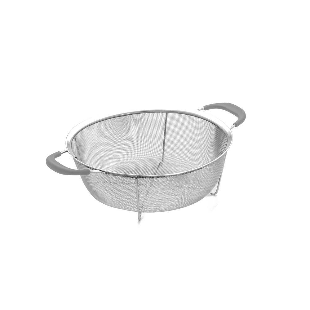 ExcelSteel 11.25 in. Reinforced Stainless Steel Mesh Colander with Grey ...