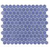 Merola Tile Tribeca 1 in. Hex Glossy Periwinkle 10-1/4 in. x 11-7/8 in ...