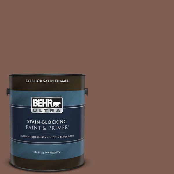 BEHR ULTRA 1 gal. #N160-6 Spanish Chestnut Satin Enamel Exterior Paint ...