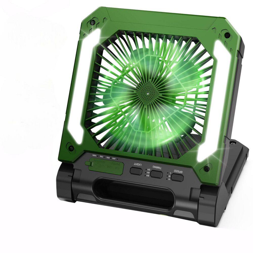 phyfalip Portable Fan with Solar Panel 2-in-1, 3 Speeds Cordless with ...