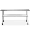 GRIDMANN 72 x 30 in. Stainless Steel Kitchen Utility Table with Bottom ...