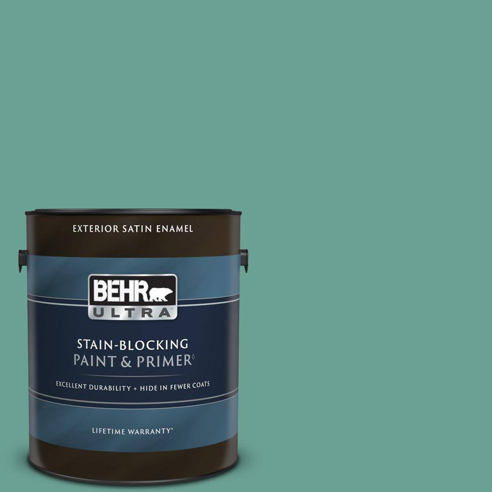 BEHR ULTRA 1 gal. #T17-15 Jade Dragon Satin Enamel Exterior Paint ...