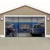 Shatex 16 ft. x 7 ft. Black Fiberglass Magnetic Stationary Garage Door ...