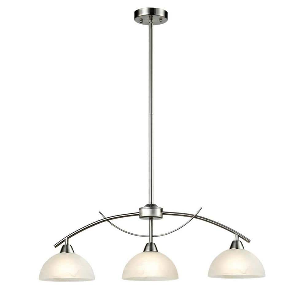 CLAXY Modern 3-Light Kitchen Pendant Lighting, Brushed Nickel DZ-TB5048 ...