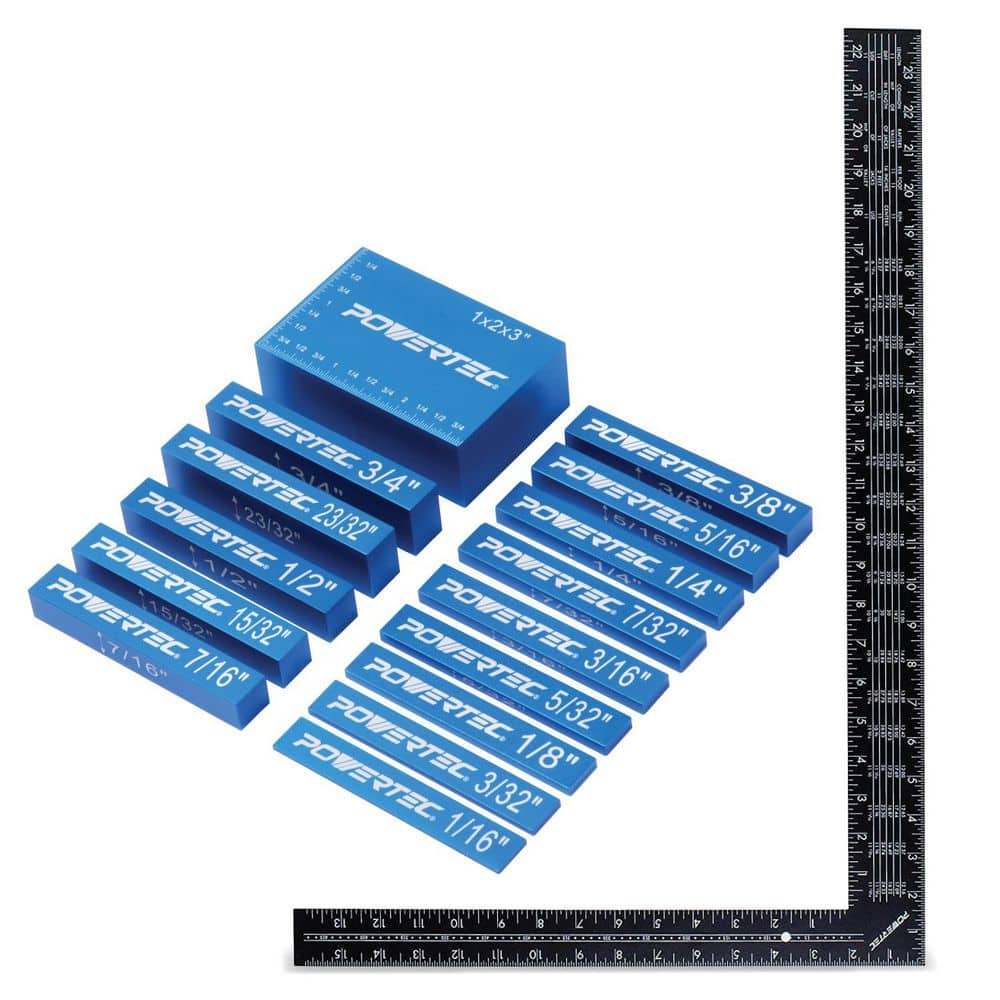 ‎POWERTEC Setup Blocks Height Gauge Set 15Pcs with 16 in. x 24 in ...