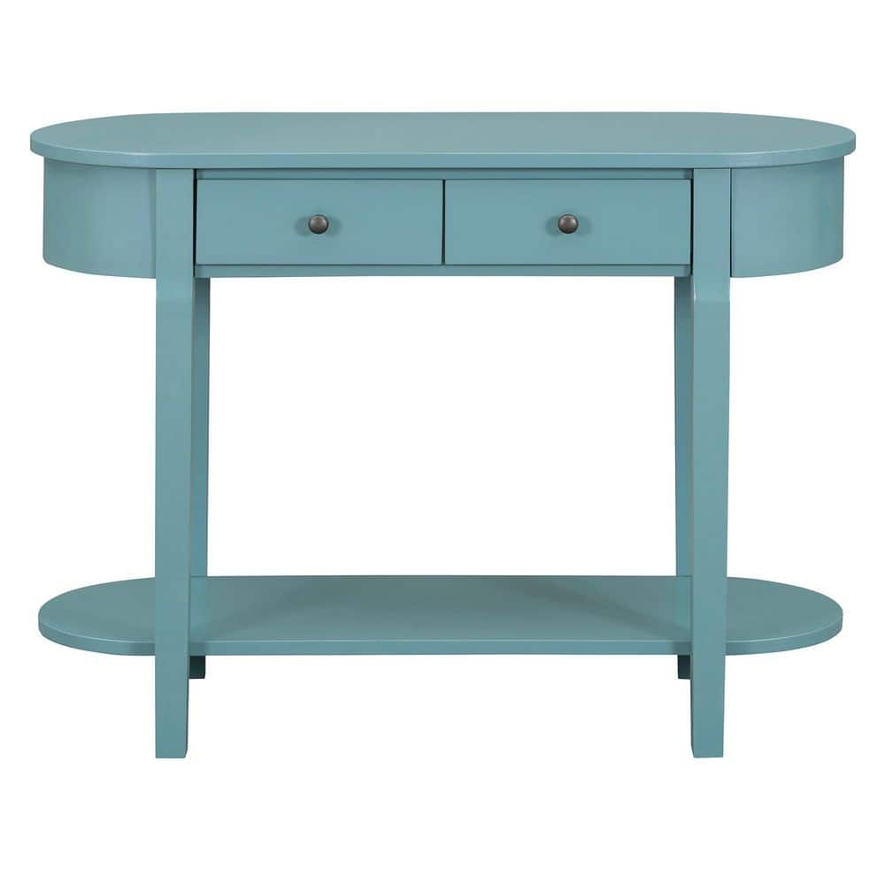 anpport Elegant Retro 40 in. Turquoise Green Specialty Wood Console ...