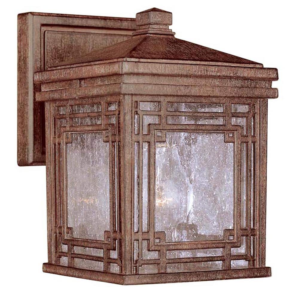 Hampton Bay Larkin Street 7.87 in. 1-Light Vintage Rust Outdoor Wall ...