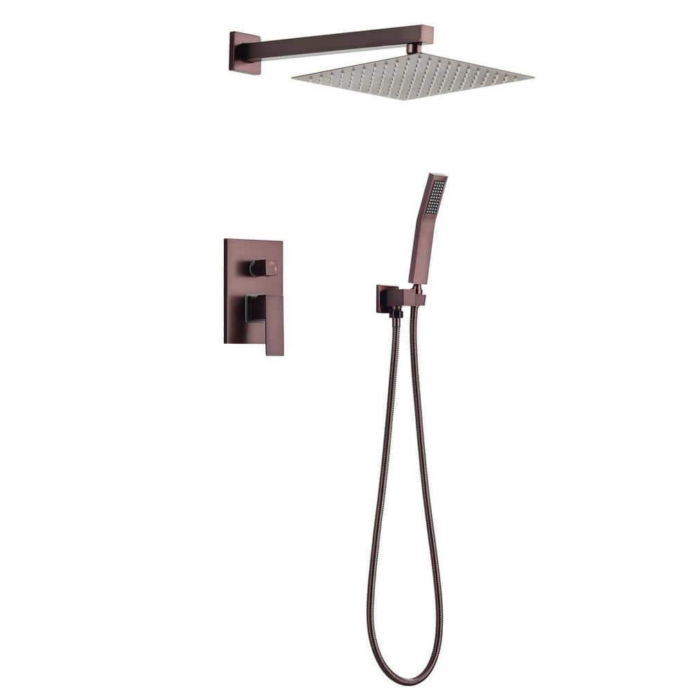 GIVING TREE 1-Spray Patterns with 1.5 GPM Square 10 in. Bathroom Wall ...