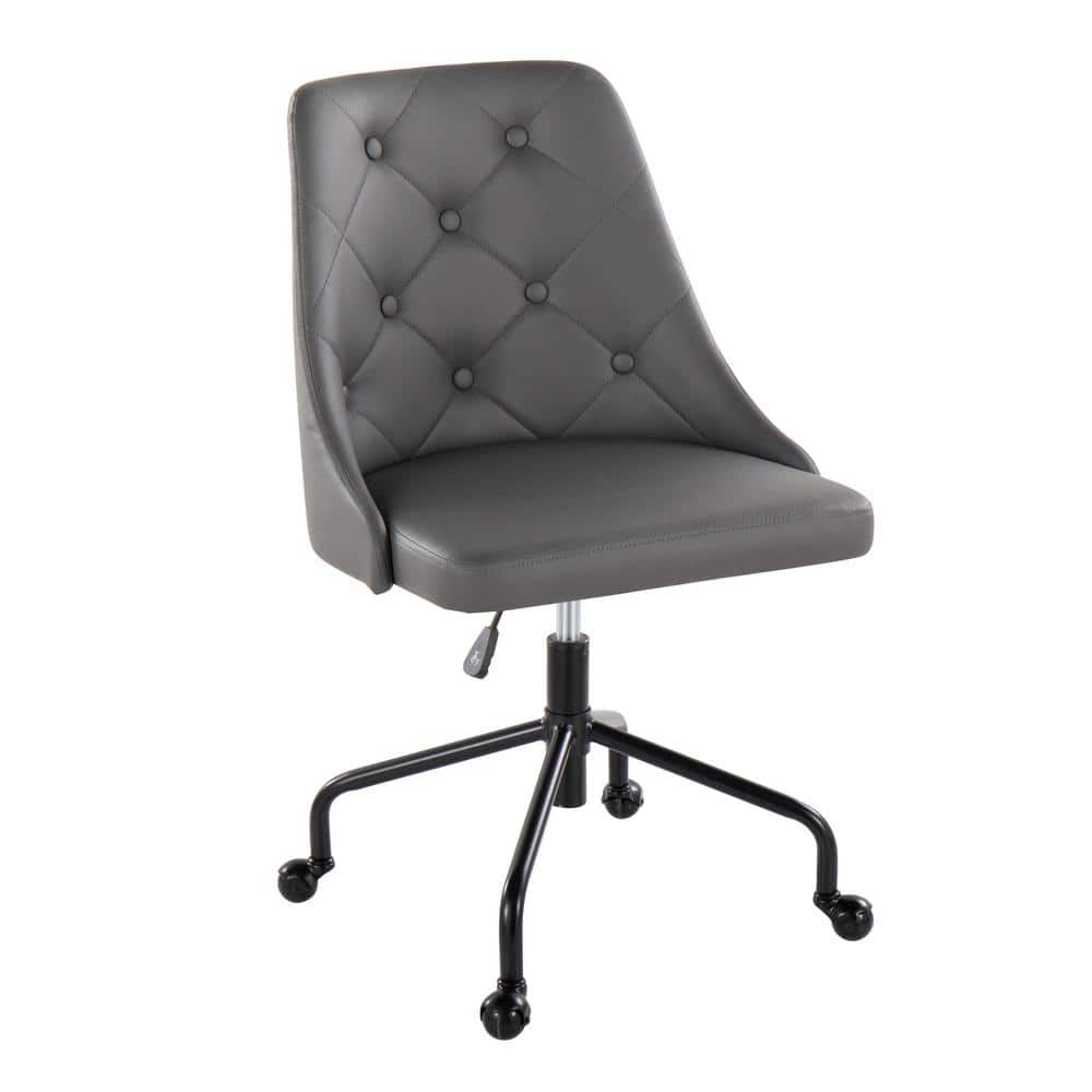 Lumisource Marche Faux Leather Adjustable Height Office Chair in Grey ...