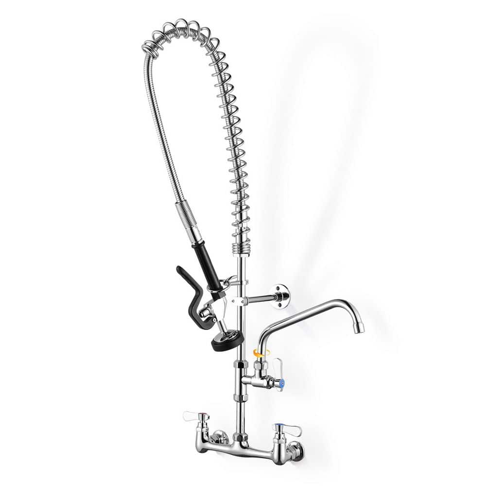 VEVETTA 36 in. Wall mounted faucet Triple Handle Pull Down Sprayer 360 ...