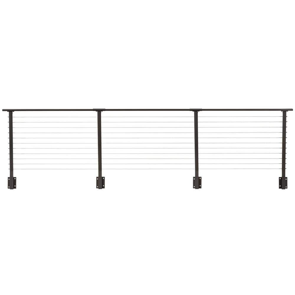 CityPost 18 ft. Deck Cable Railing, 36 in. Face Mount in Bronze CP-18 ...