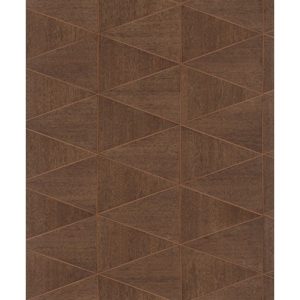 Woods and Wicker Collection Bronze Triangular Wood Tile Matte Finish ...