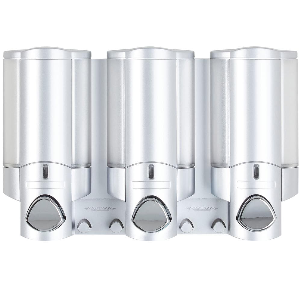 Better Living Aviva Dispenser III in Satin Silver 76335-1 - The Home Depot