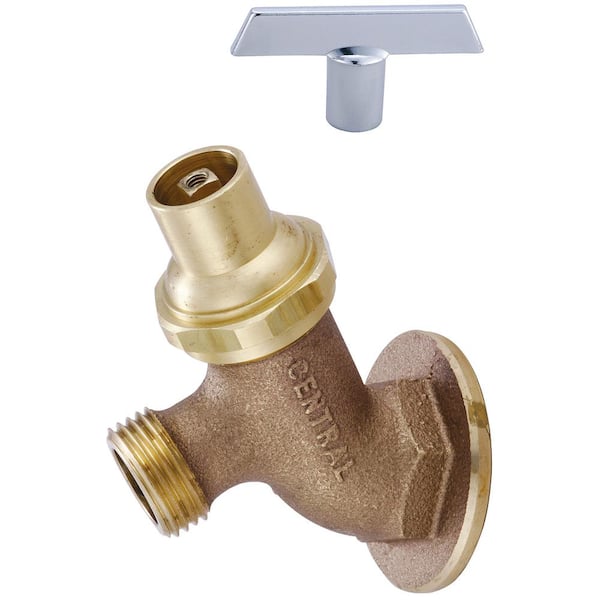 Central Brass Single-Handle Wall Mounted Lawn Utility Faucet in Rough ...