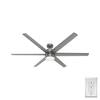 Hunter Solaria 72 in. Integrated LED Outdoor Matte Silver Ceiling Fan ...