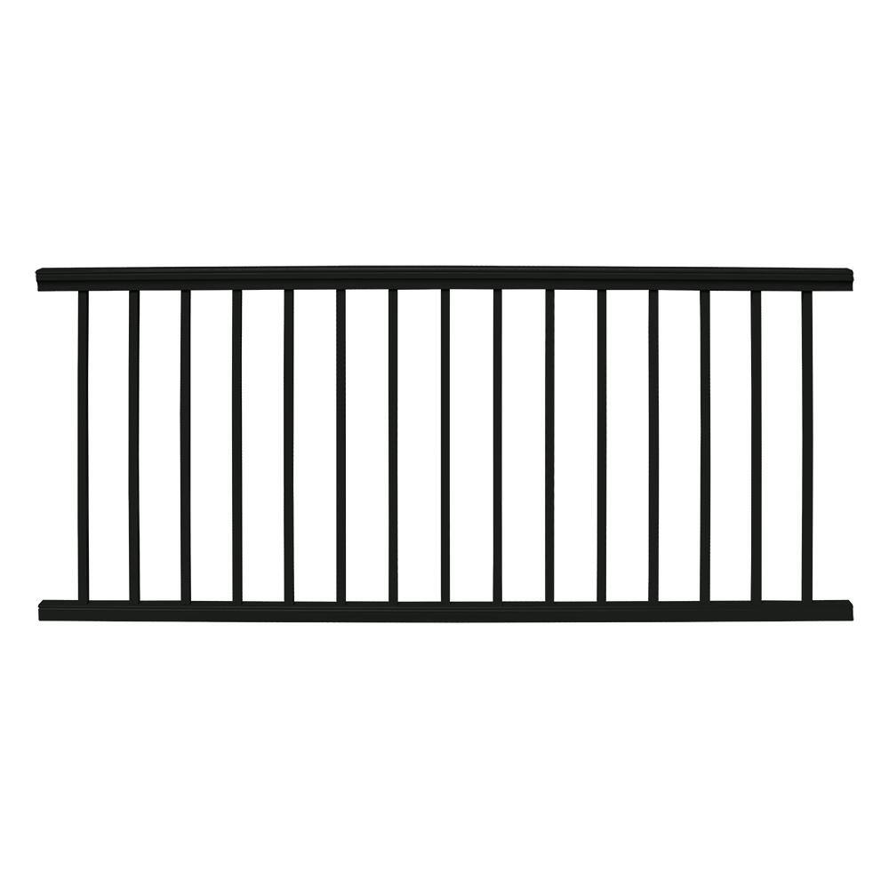 NewTechWood Allure 72 in. x 42 in. Black Aluminum Preassembled Railing ...