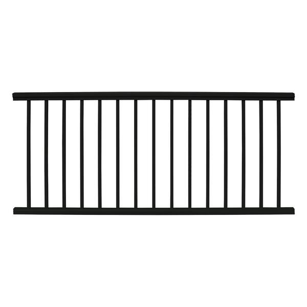 NewTechWood Allure 96 in. x 42 in. Black Aluminum Preassembled Railing ...