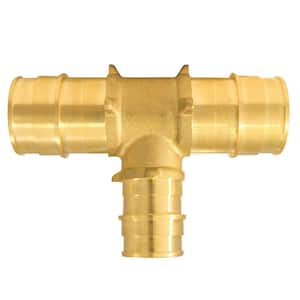 Apollo 3/4 in. Brass PEX-A Barb Tee Fitting-EPXT34 - The Home Depot