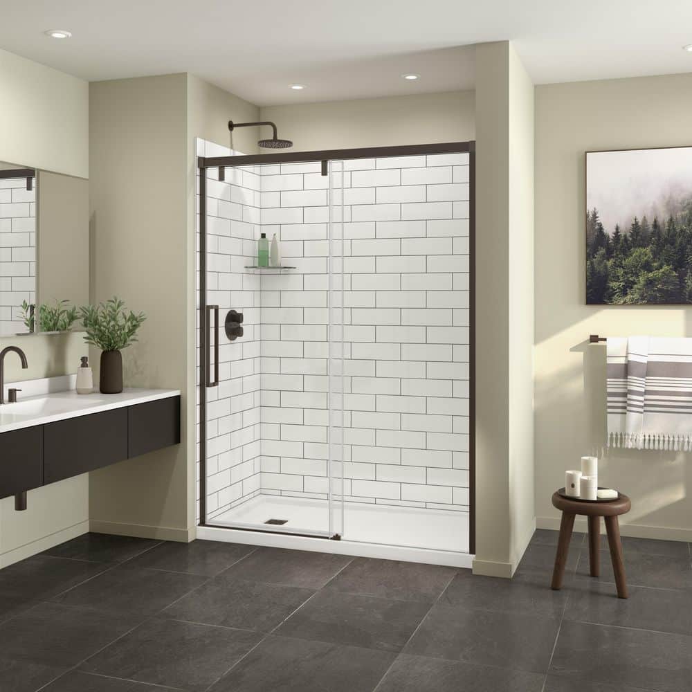 MAAX Utile 60 in. W x 32.5 in. D x 80 in. H Composite Direct-to-Stud 3 ...